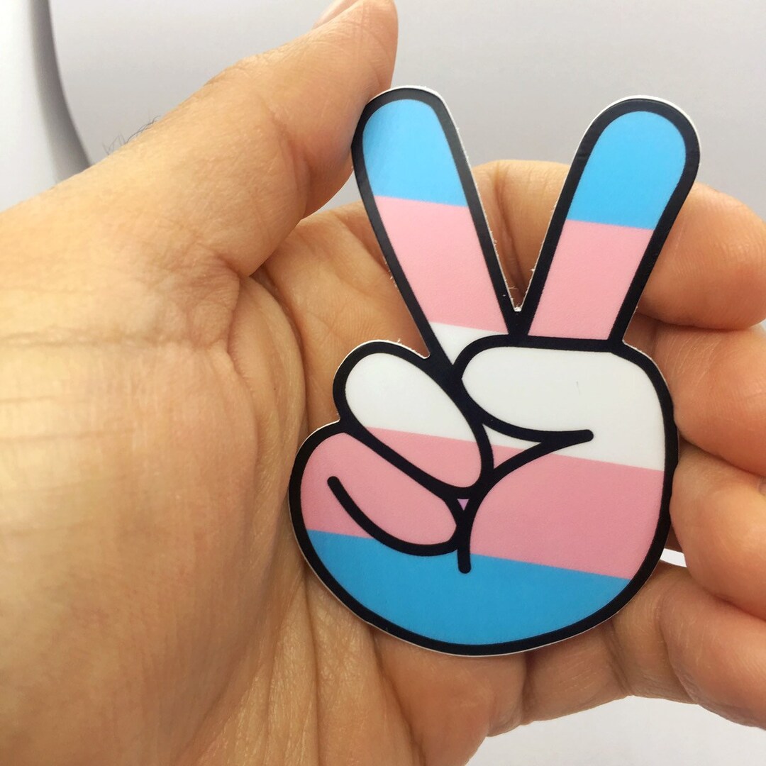 Transgender Flag Peace Sign Sticker Trans Decal Pride Flag Sticker Male ...