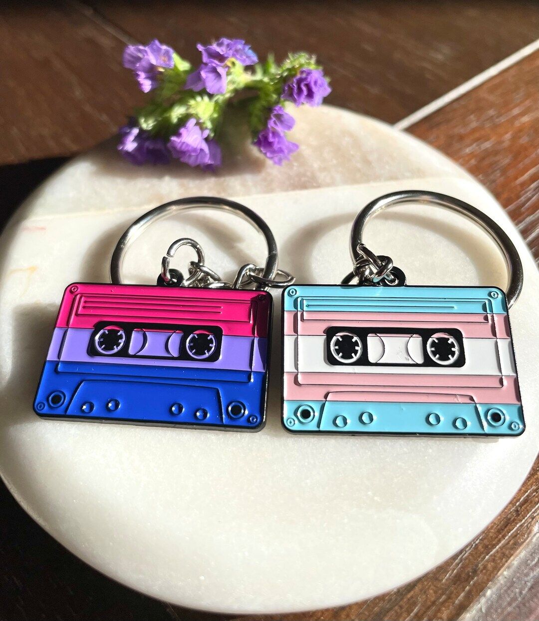 Transgender Flag Key Chain, Trans Pride Key Chain, Pride Flag Key Ring ...