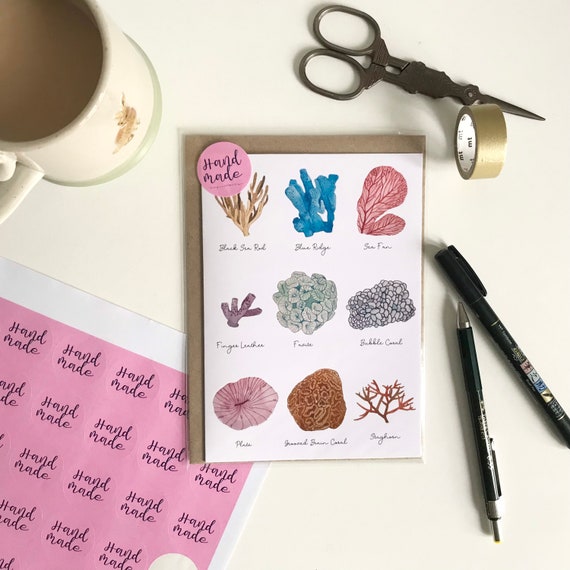 Card Coral Watercolor Illustration - Etsy