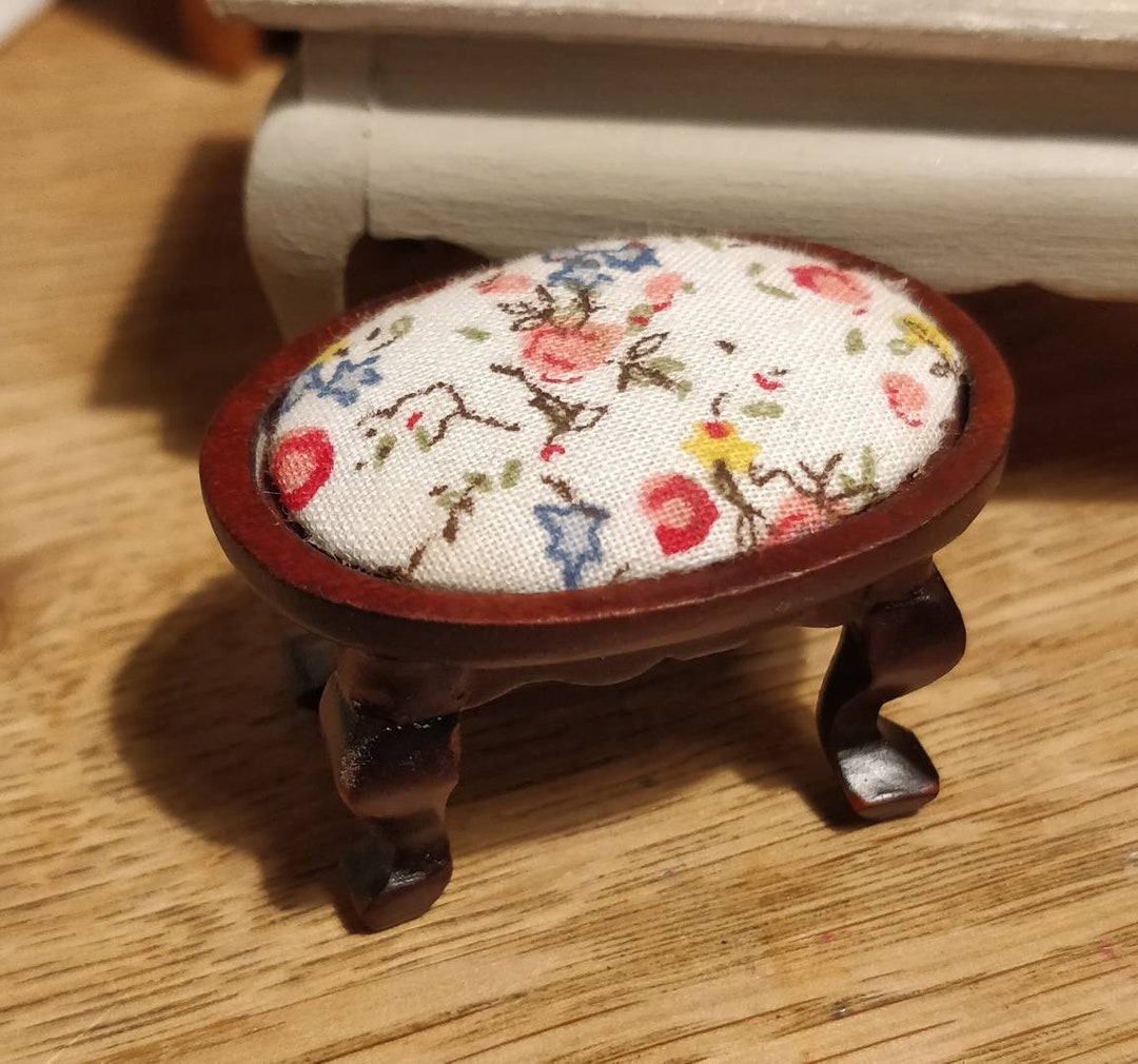 Dolls House Miniature Foot Stool Padded Victorian 12th Scale - Etsy