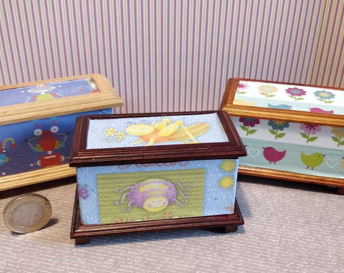 Dollhouse Miniatures Doll's Toy Box, CHOOSE From 11 Doll's Toys BOXES ...