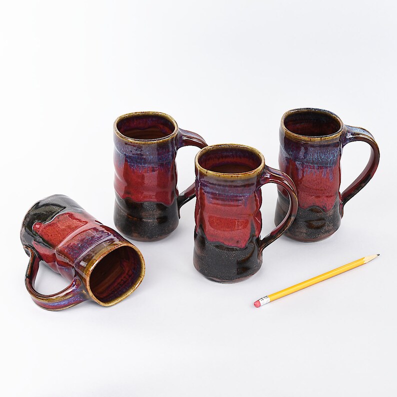 Red, Purple and Black Handmade Mug - Etsy