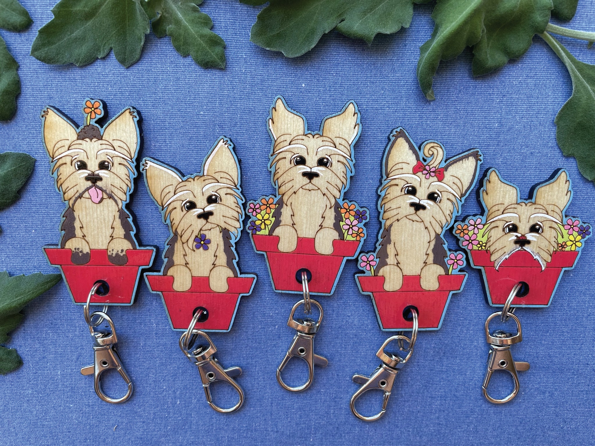 Yorkie Yorkshire Terrier Keychain handpainted Yorkie gift | Etsy