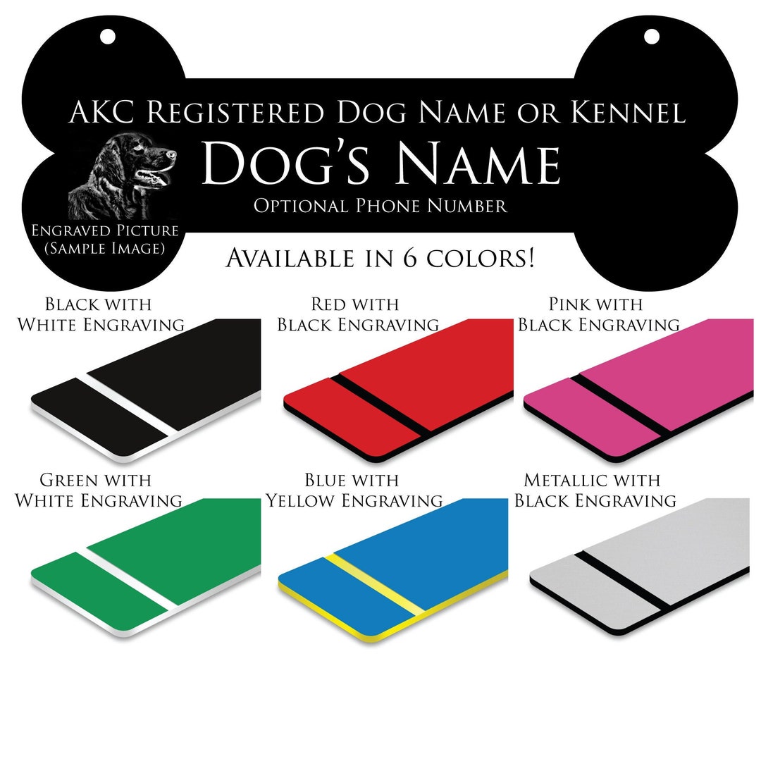 Custom Photo Dog Crate Tag: Bone Shape, Personalized Acrylic Kennel Tag ...