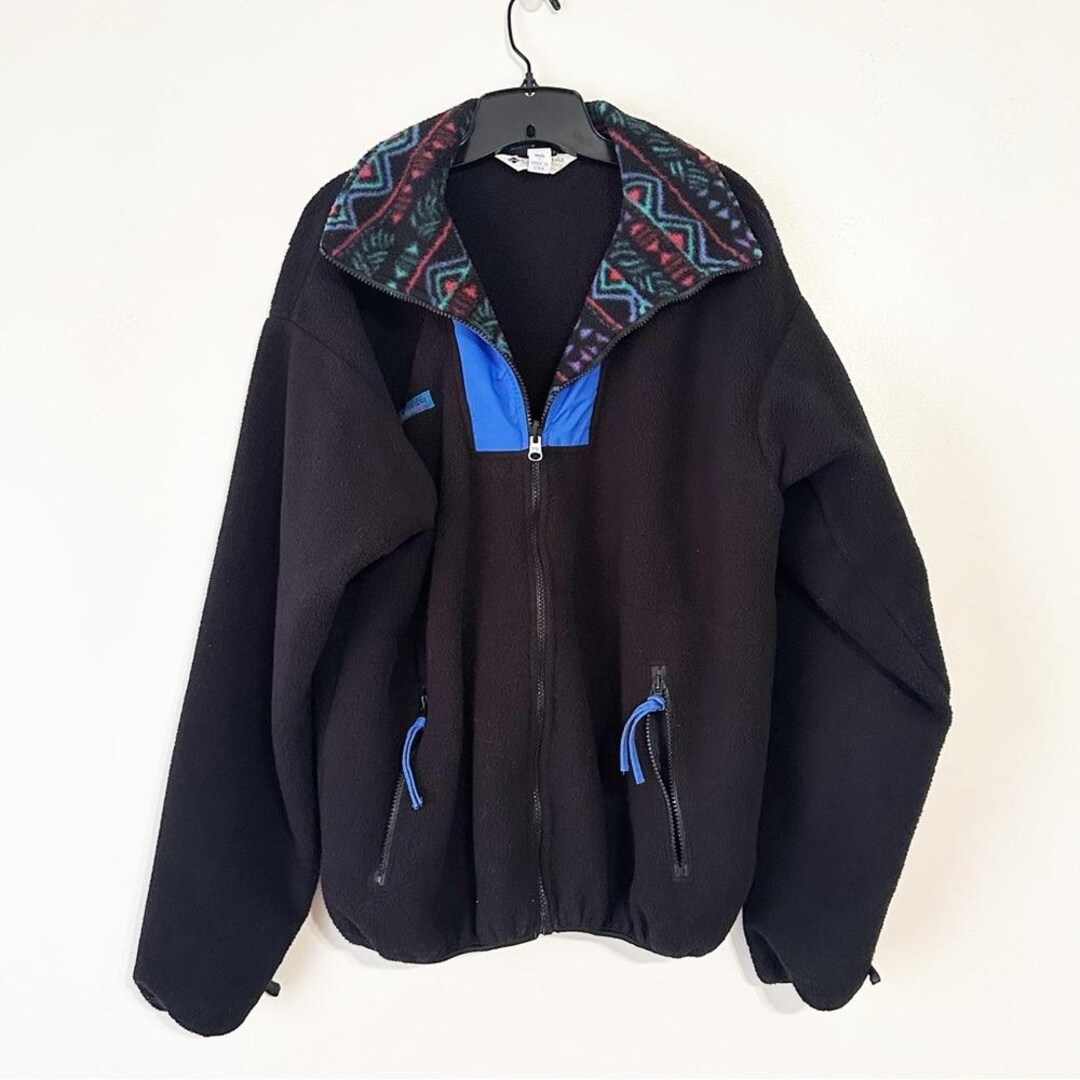 Vintage Columbia Sport Y2k 90s 80s Aztec Zip Front Flece Jacket - Etsy