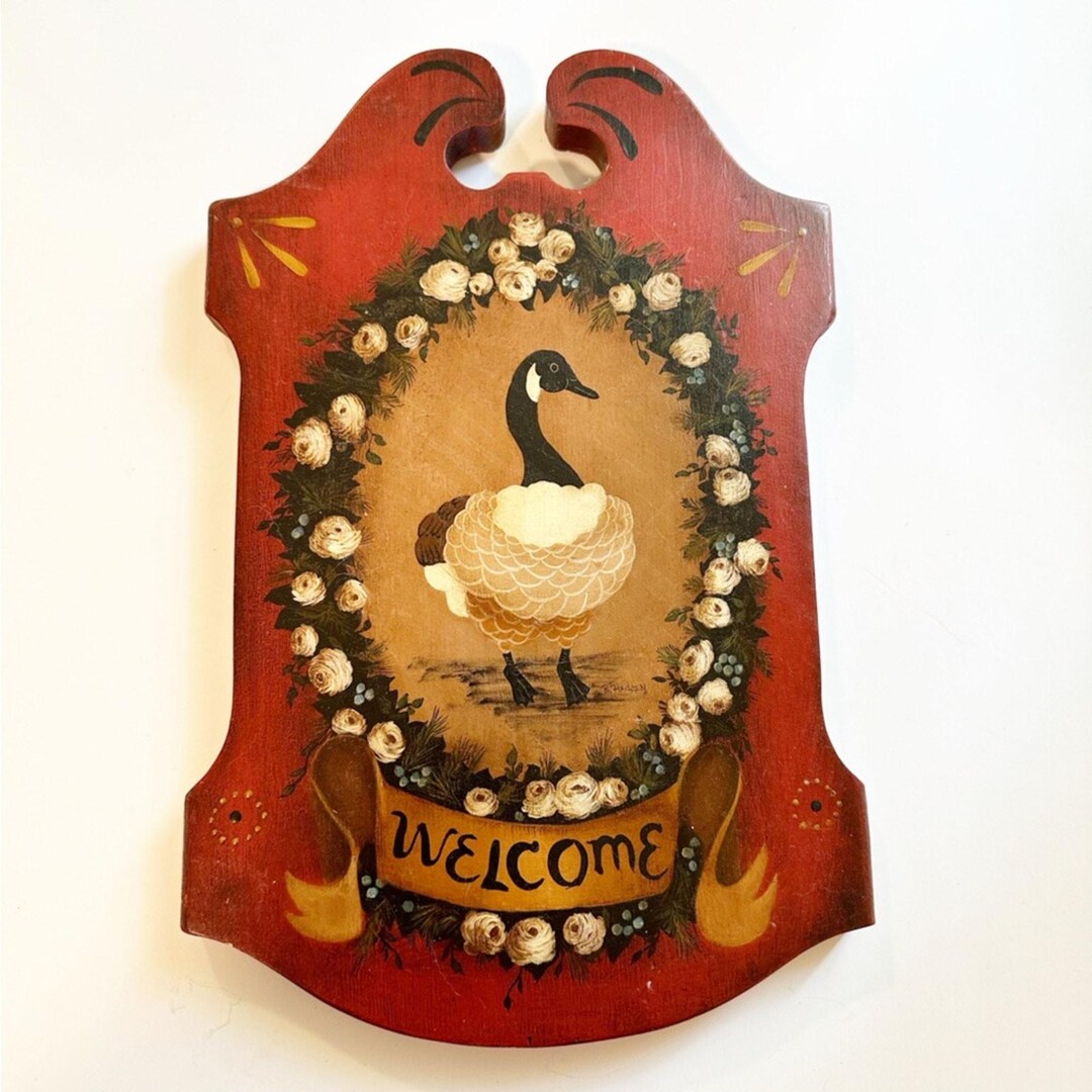 Goose Duck Welcome Painted Wood Wall Sign - Etsy