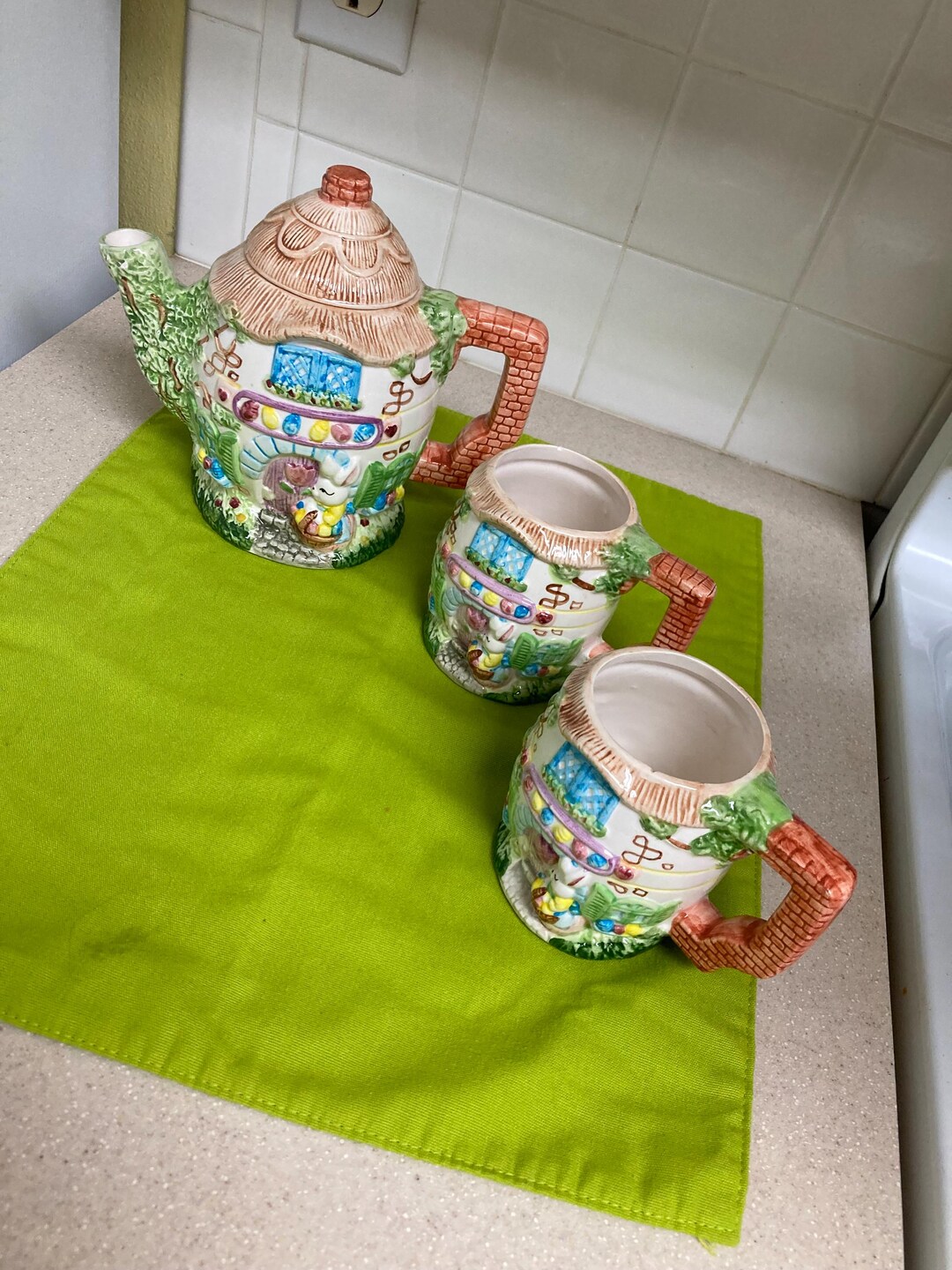 Easter Teapot Set With Bunny Design: Cottagecore Tea Set - Etsy