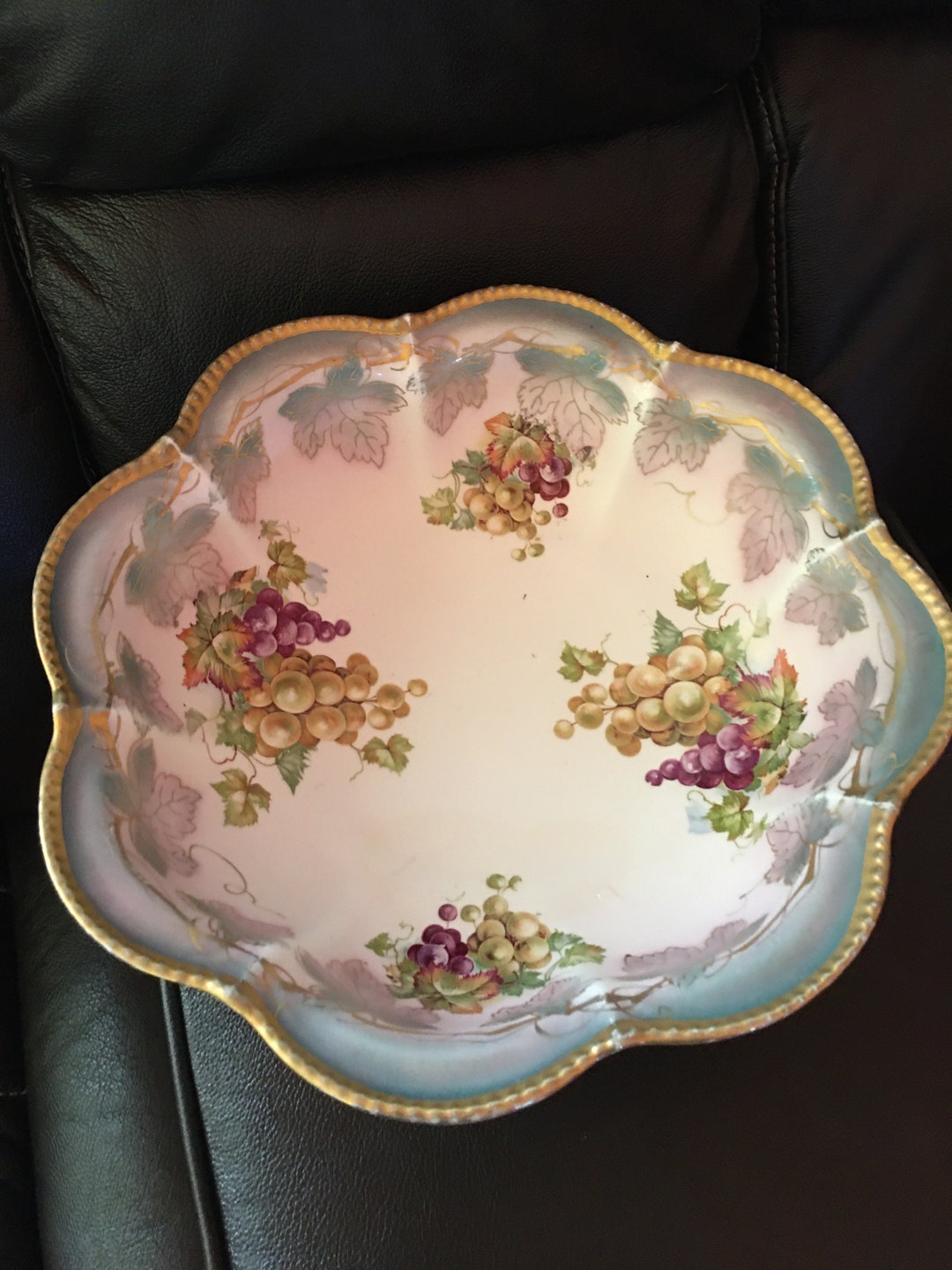 Antique Empire China Serving Bowl: Grape Pattern, Gold Trim - Etsy