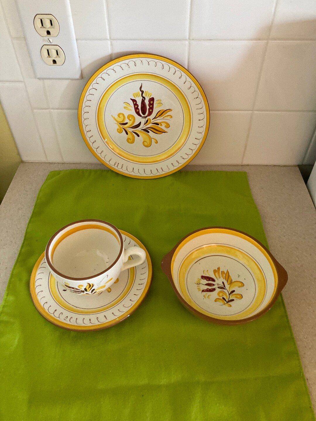 Vintage Stangl Provincial Pattern Pottery Pieces. Salad Bowls and Salad ...