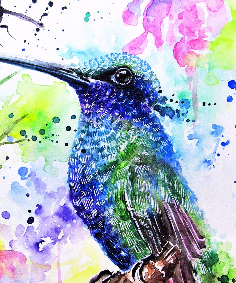 Hummingbird and Dragonfly Printable Art Rainbow Bird Mothers | Etsy