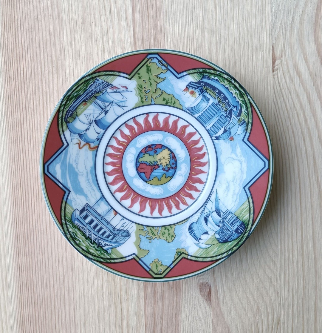 Hermès Coffee Dish Patchwork Alizés Paris France Porcelain Small Dish 13.7 Cm - Etsy