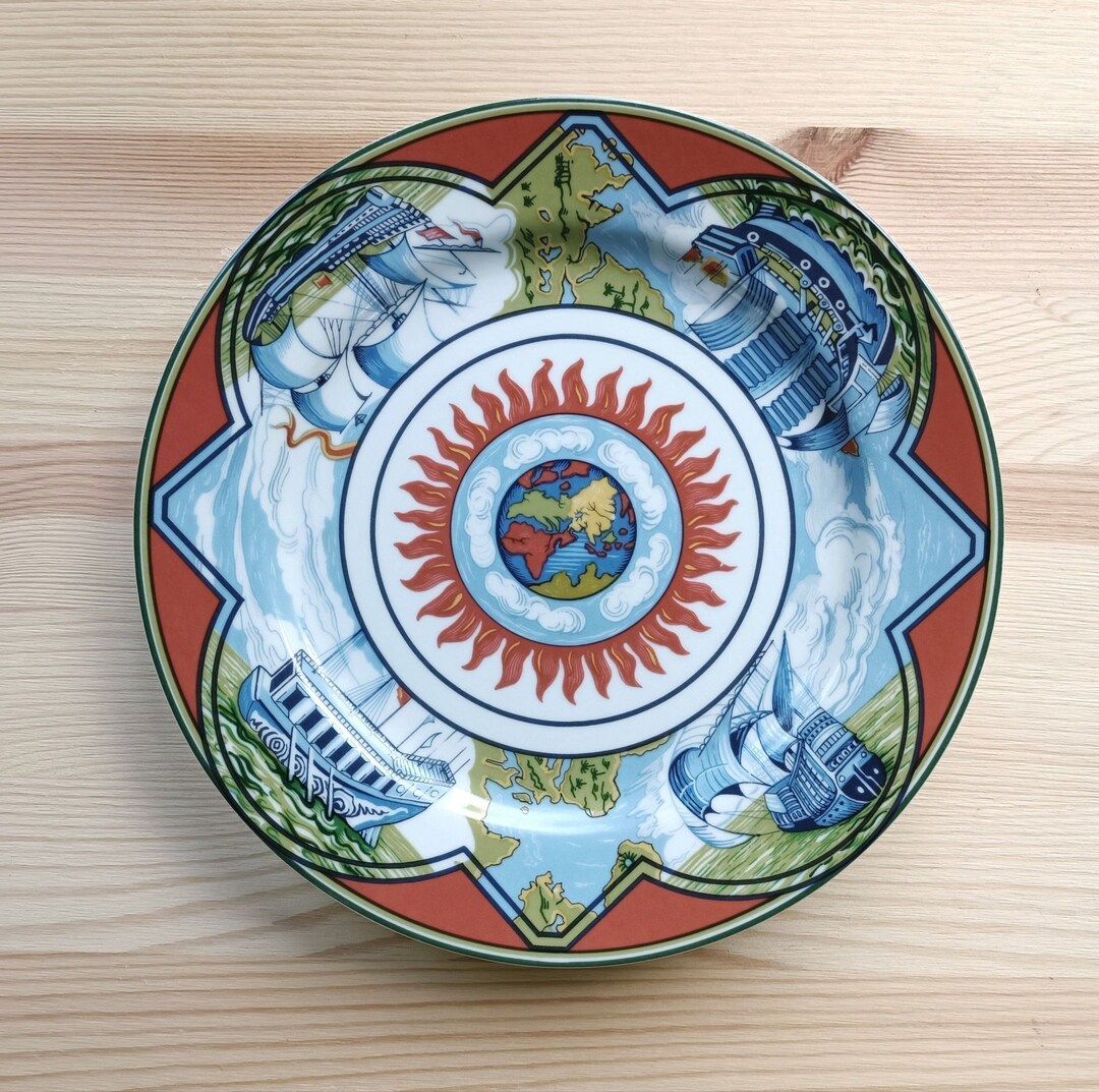 Hermès Plate Patchwork Alizés Paris France Porcelain 21 Cm - Etsy