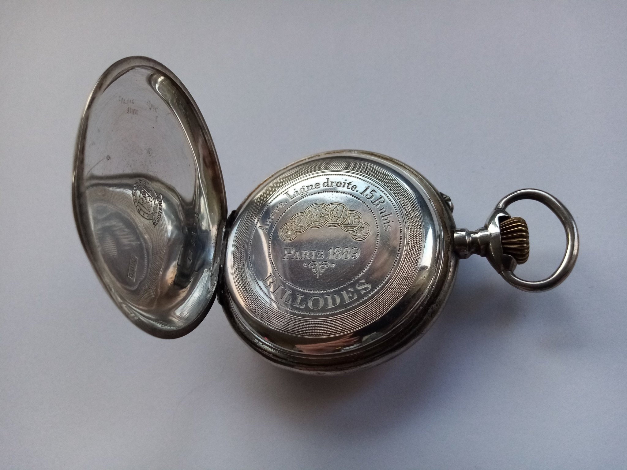 Billodes Silver Pocket Watch - Etsy