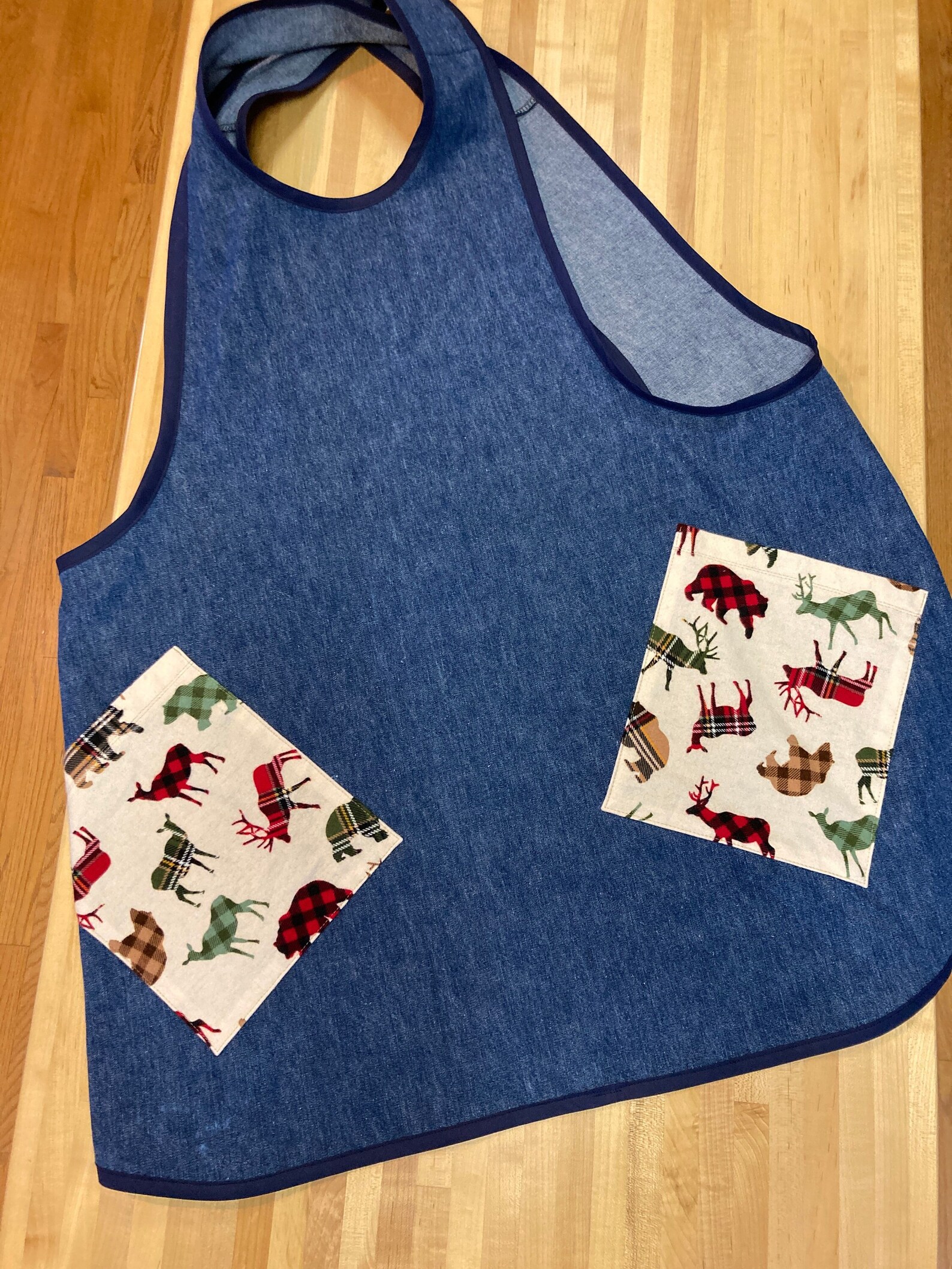 Crossback Apron; Denim Apron; Cross Back Apron; No Tie Apron; Large ...