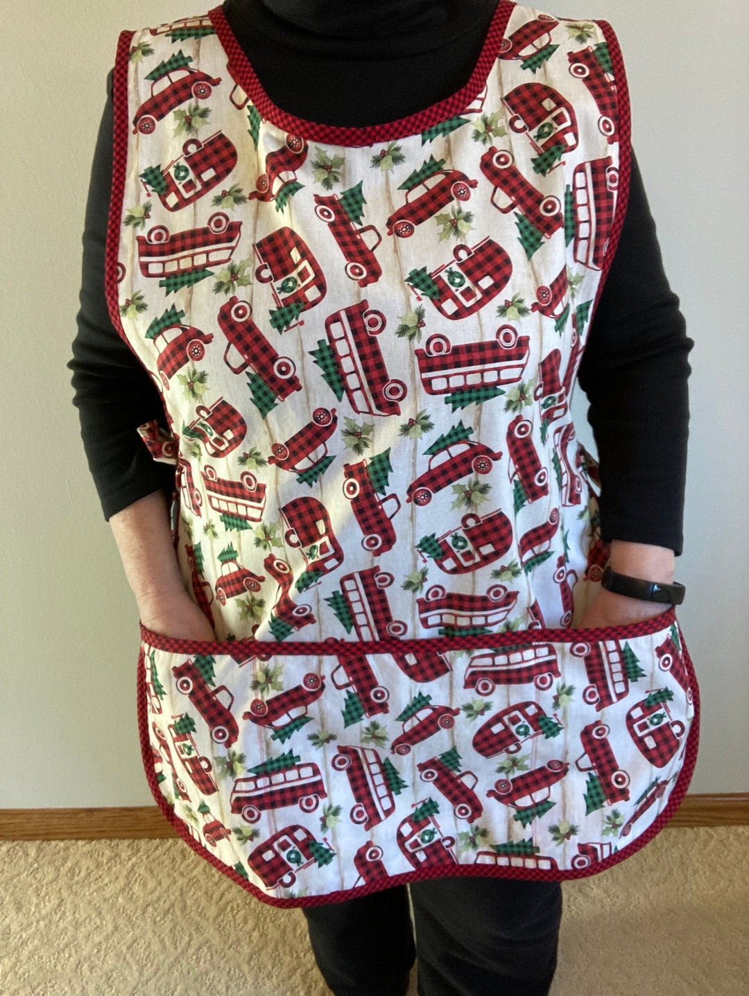 Cobbler Apron Plaid Christmas Apron Apron With Pockets XXL Apron Pet ...