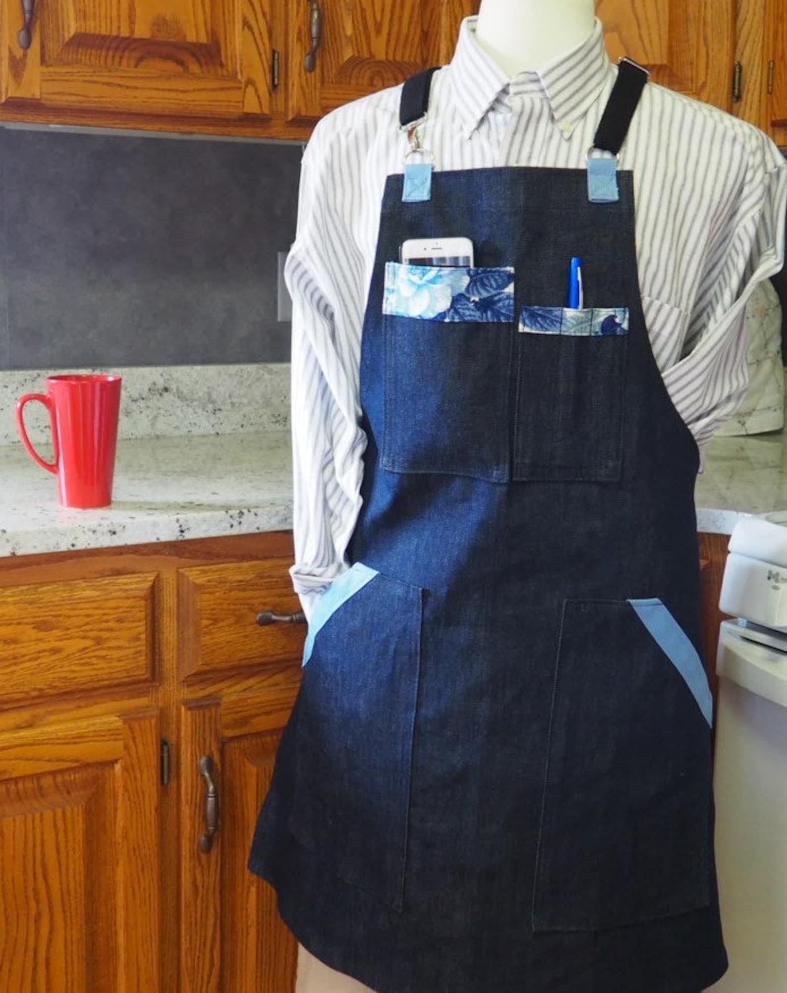 Aprons; Industrial Apron; Cross Back Apron; Heavy Denim; Blue Jeans ...