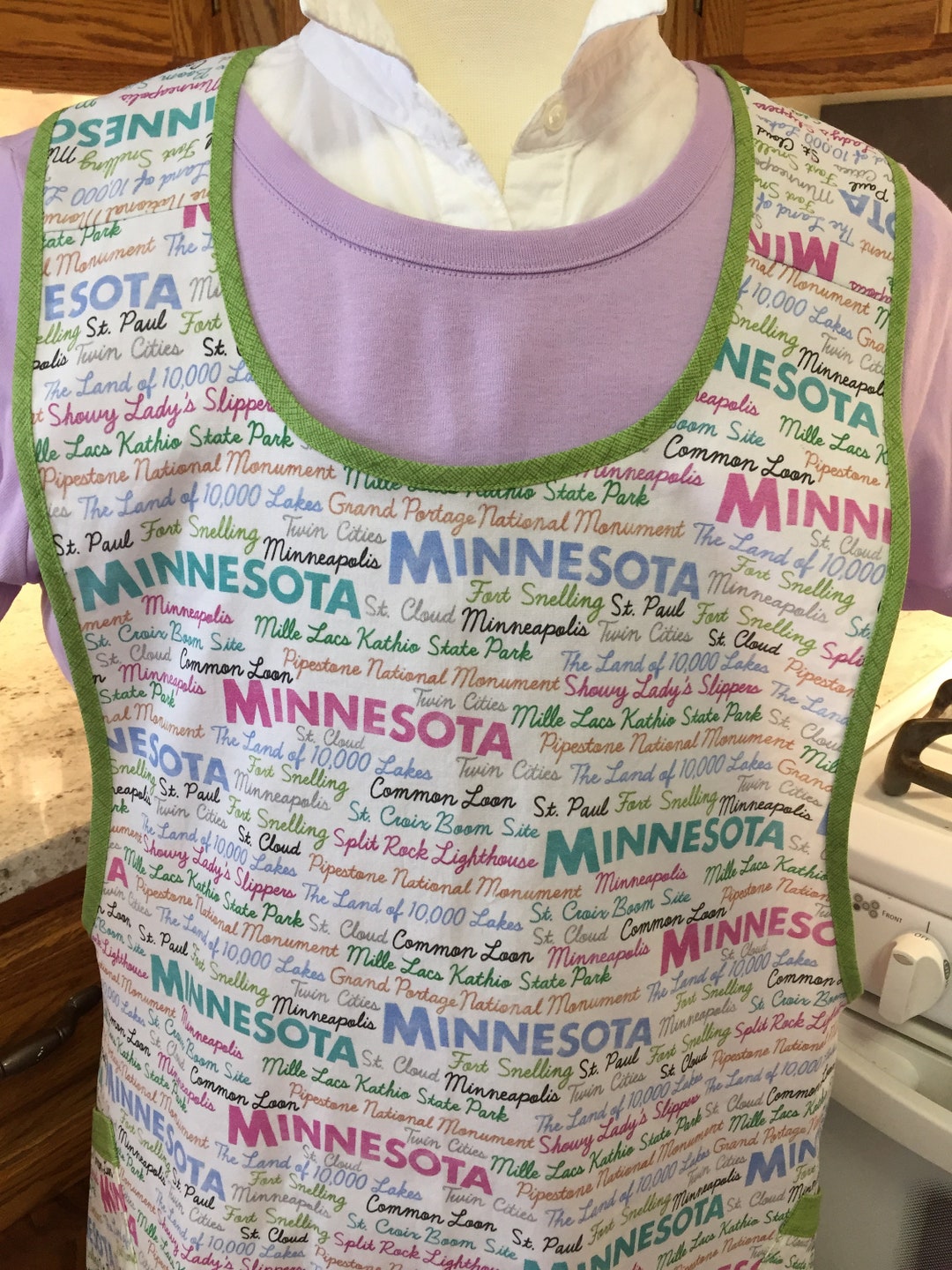 Minnesota Print Crossback Apron: No Tie Smock, Plus Size - Etsy