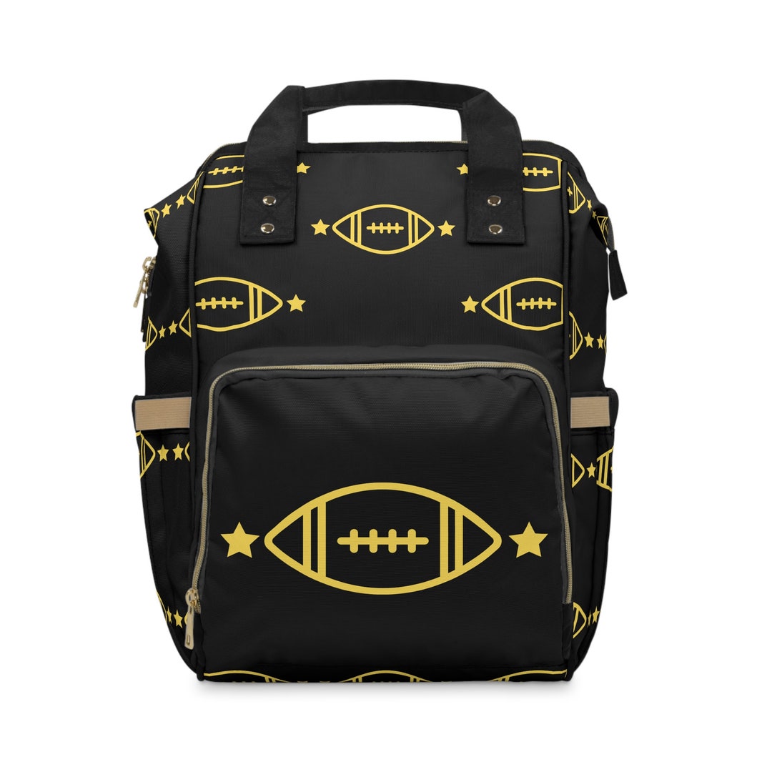 Black & Gold Football Diaper Bag, Hawkeyes, Iowa, College, Baby Shower ...