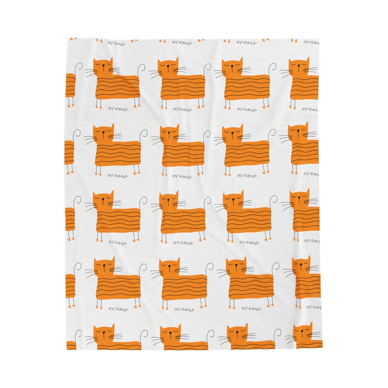 Orange Tabby Cat Blanket Cozy Blanket Orange Cat Lover Gift Fleece Cat ...