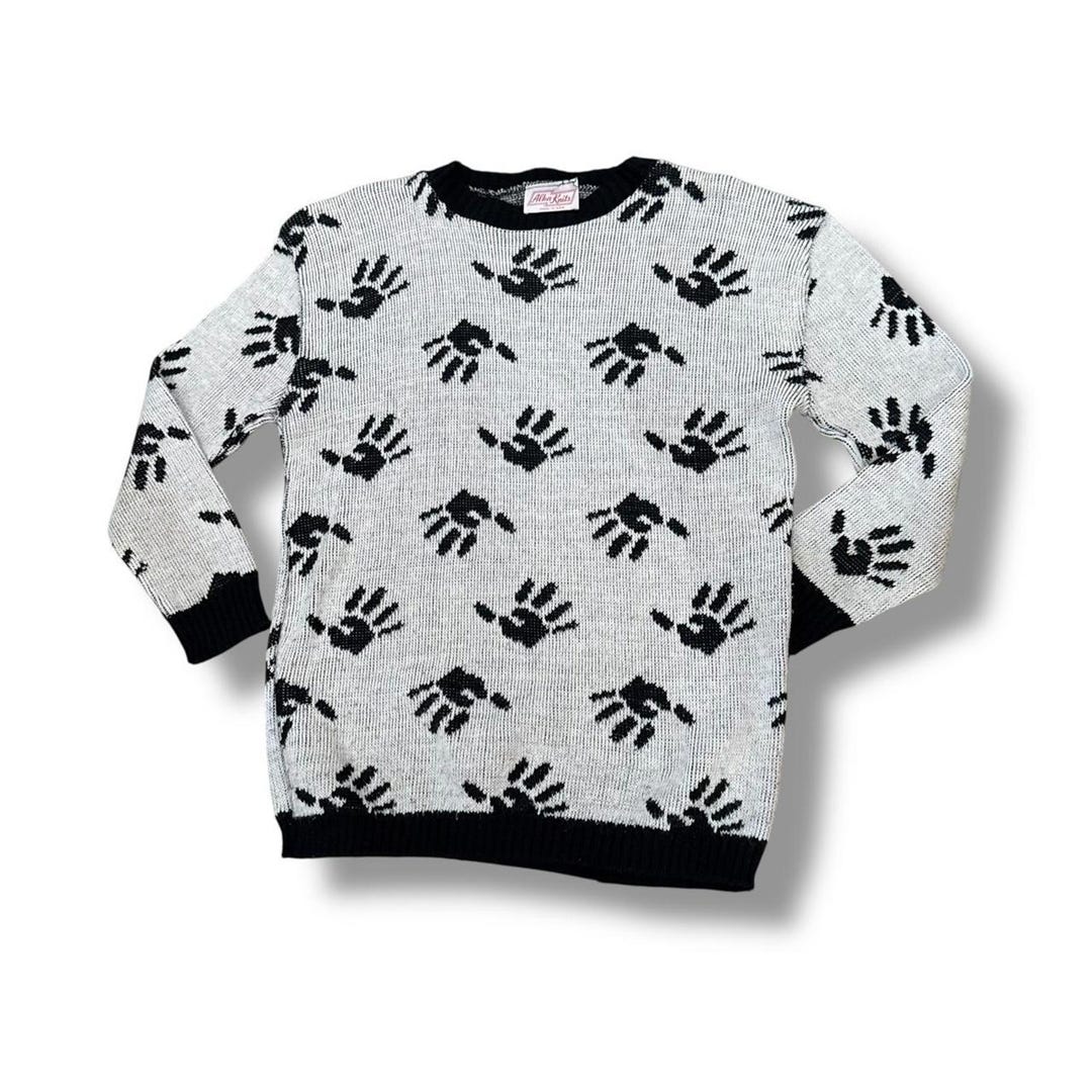 Vintage Handprint Knit Sweater - Etsy