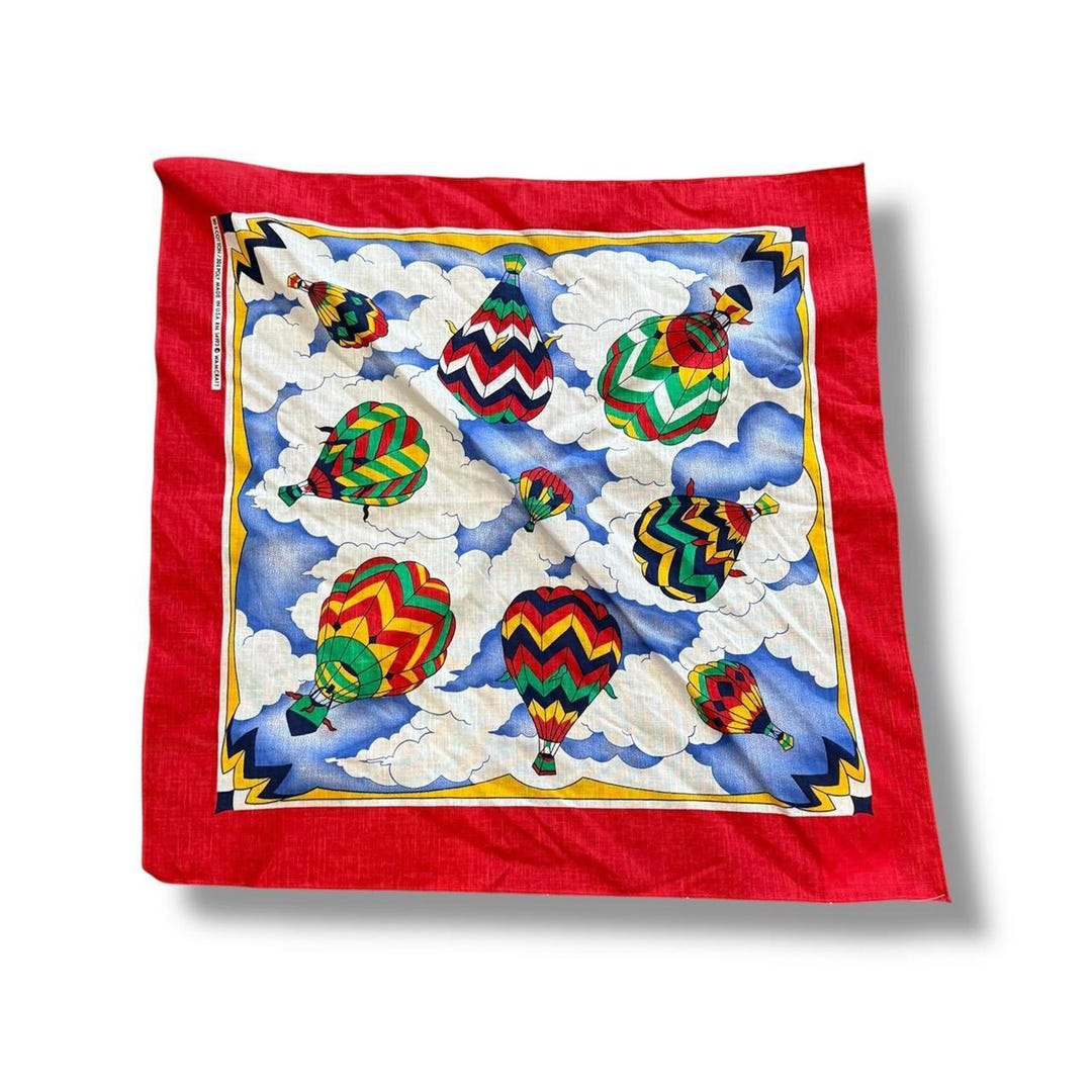 Vintage Hot Air Balloon Bandana - Etsy