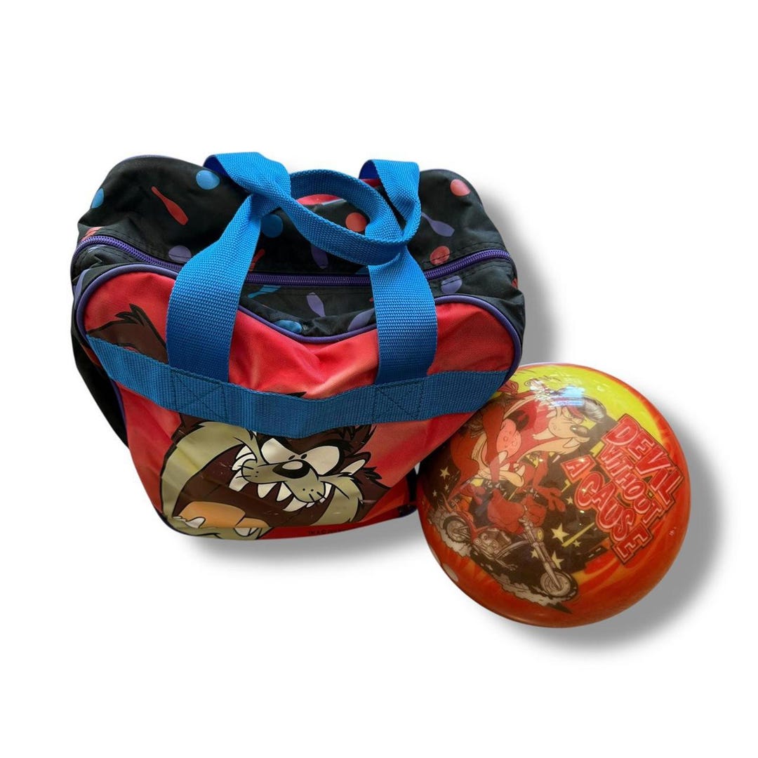 Vintage Kid's Tazmanian Devil Bowling Ball and Bag - Etsy