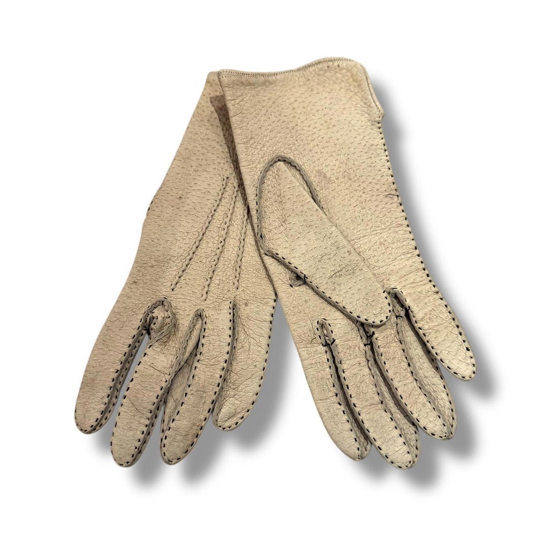 Women's Vintage Tan Leather Gloves - Etsy