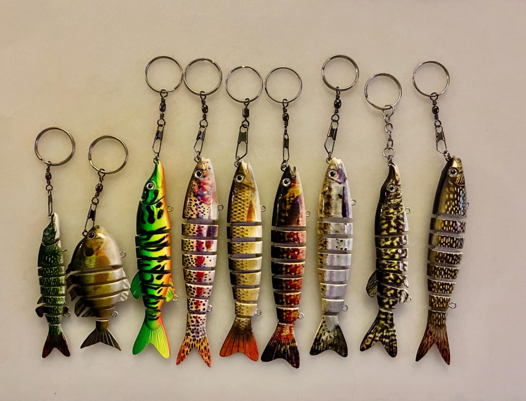 Fishing Lure Keychains or Backpack Hangers Jointed - Etsy