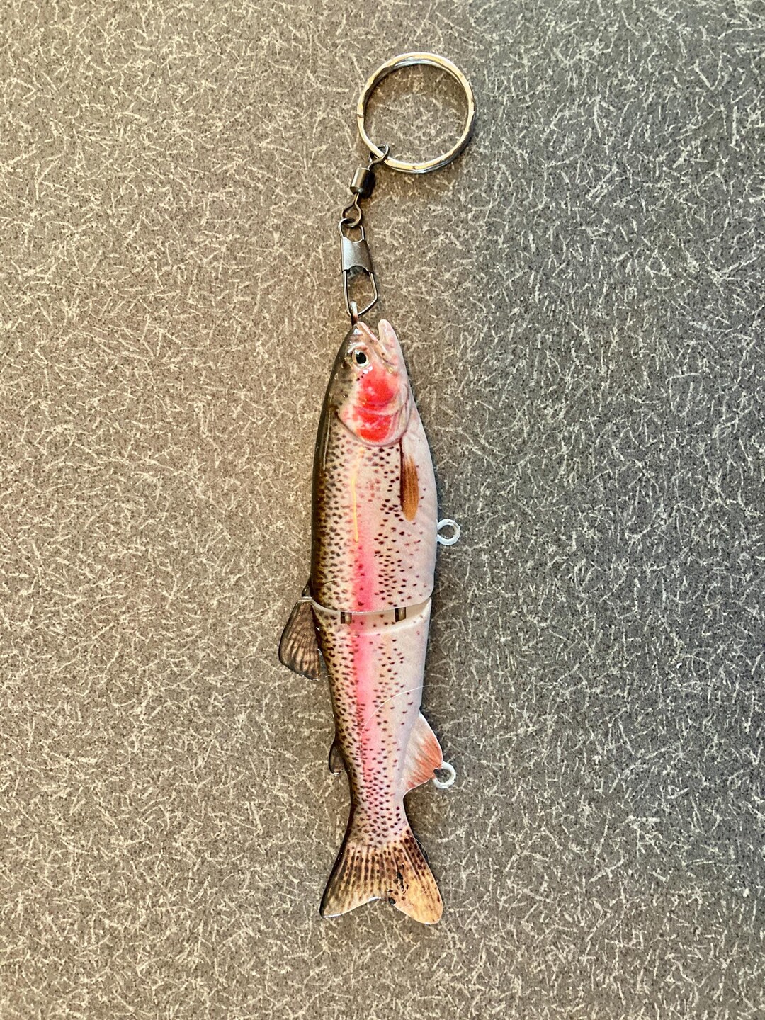 Rainbow Trout Keychain or Backpack Hanger Jointed Swimbait - Etsy