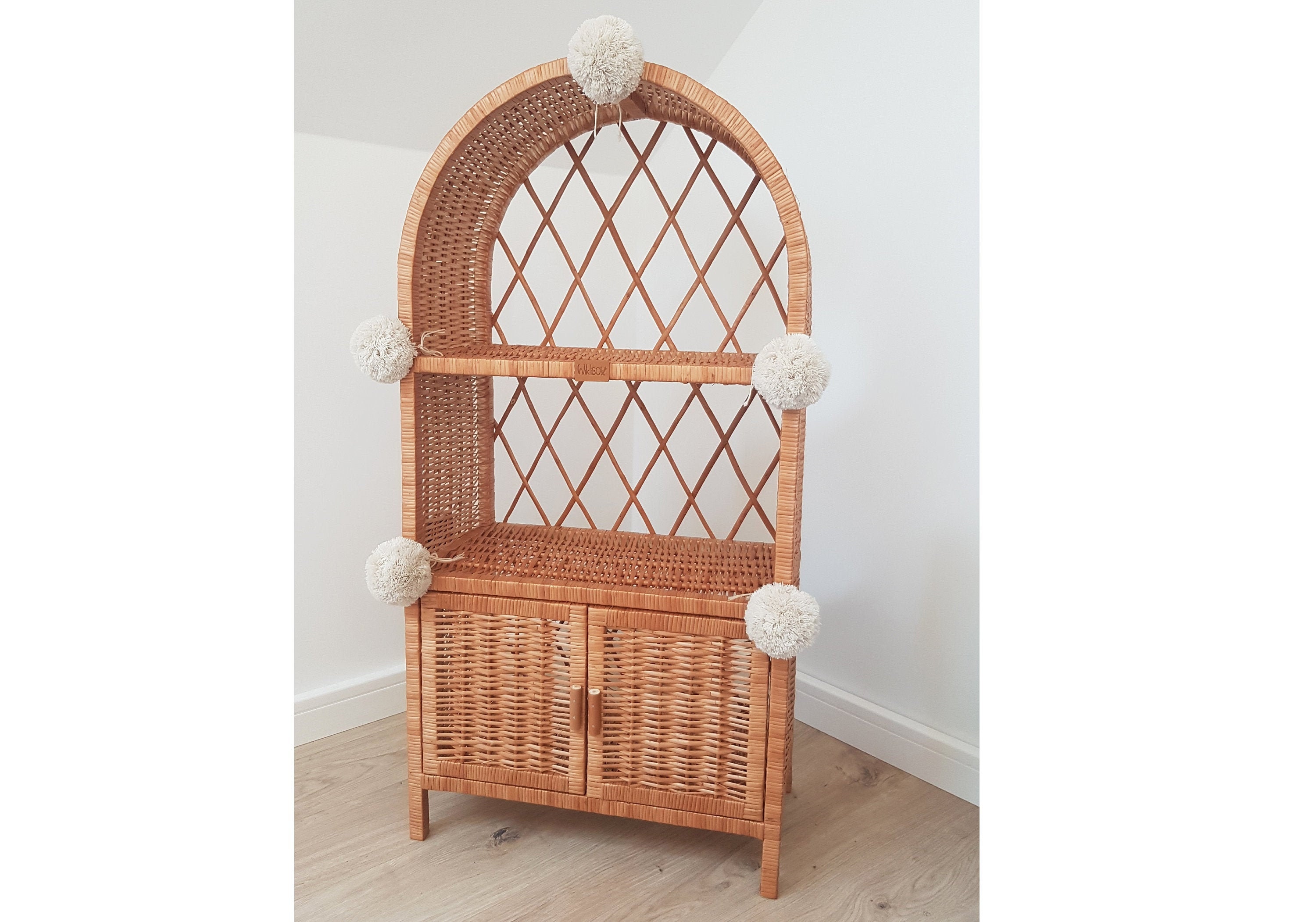 Wiklibox Wicker Cabinet With Doors isabell in - Etsy