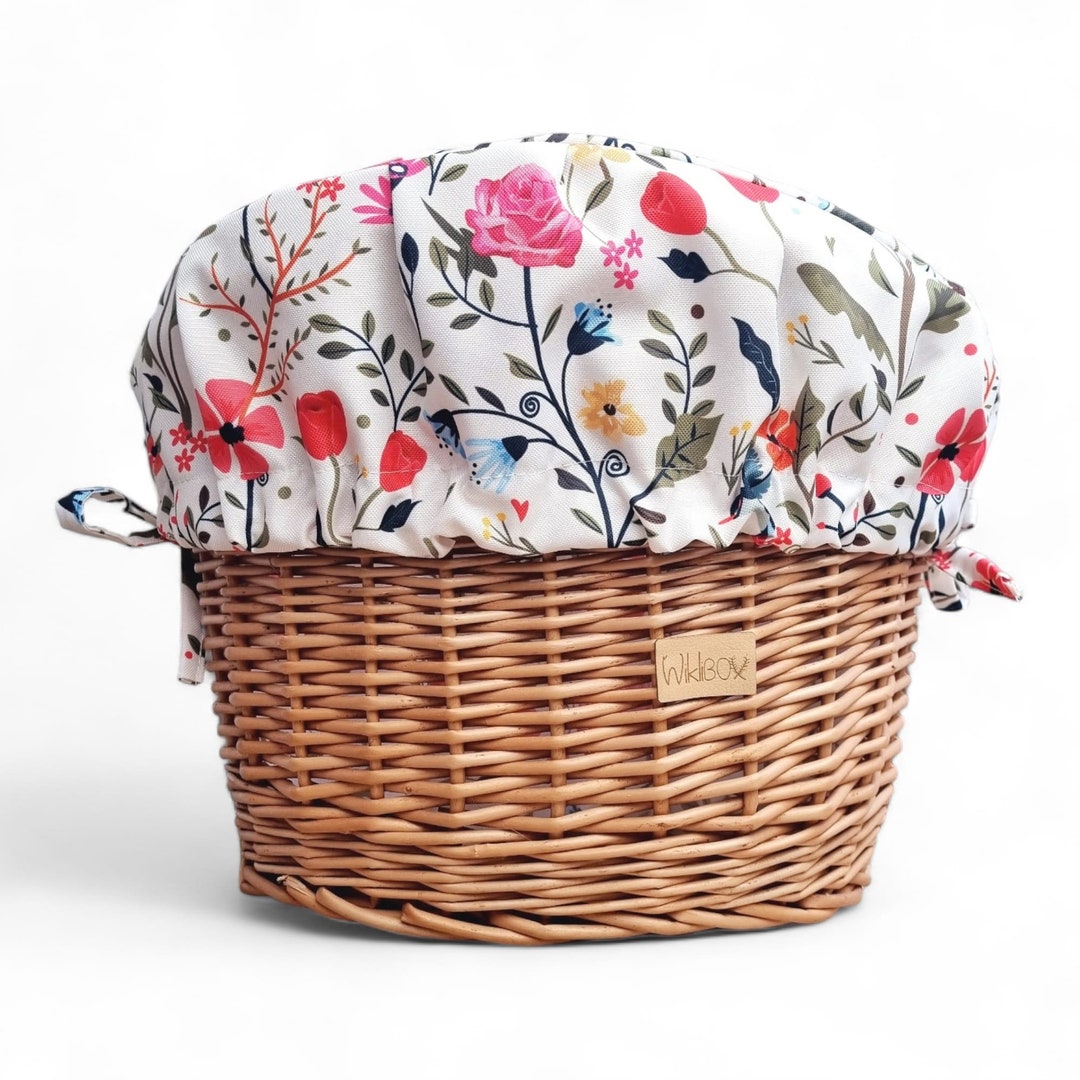 Wiklibox Wicker Bike Basket in NATURAL Color Mounted on the Hooks With ...