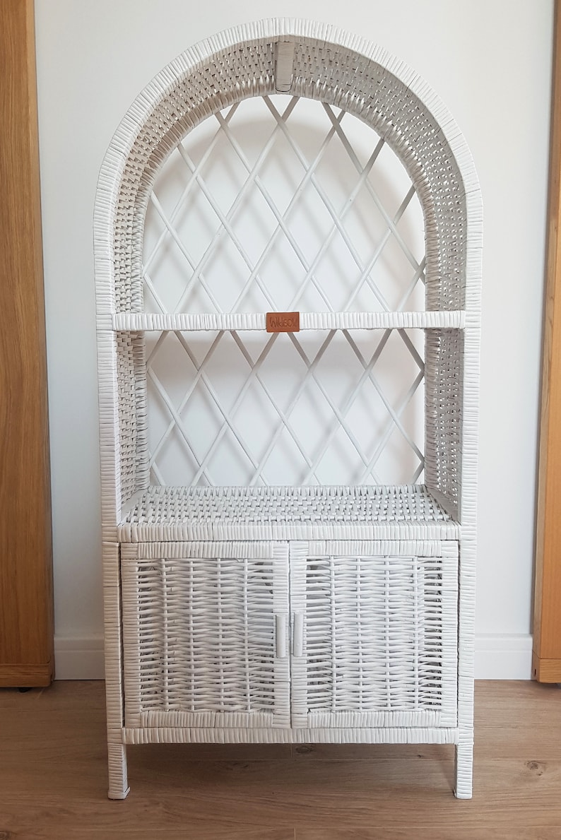 Wiklibox Wicker Cabinet With Doors isabell in | Etsy