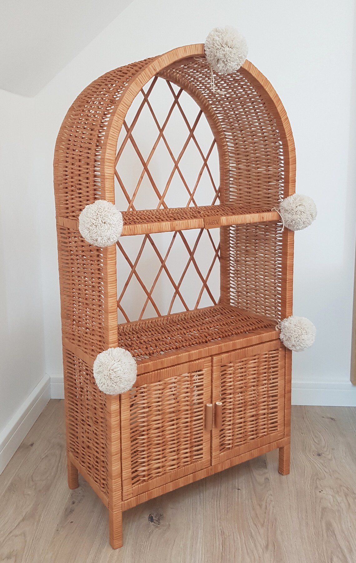 Wiklibox Wicker Cabinet With Doors isabell in - Etsy