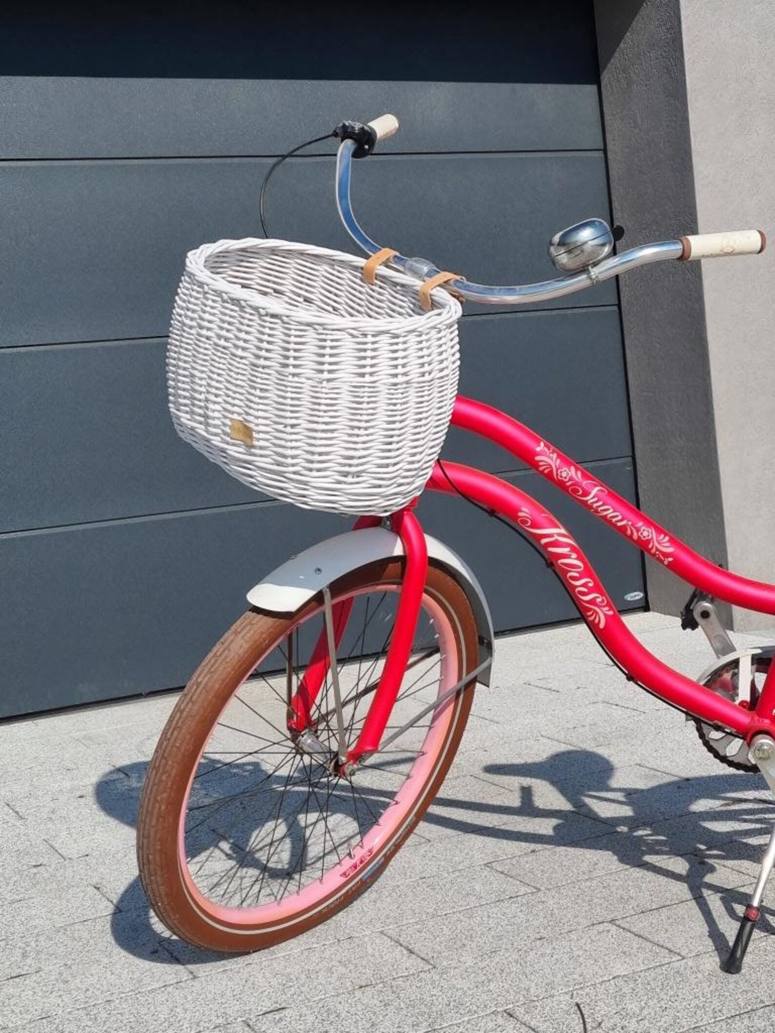Wiklibox Wicker Bike Basket DUMPY in WHITE Color Mounted on - Etsy