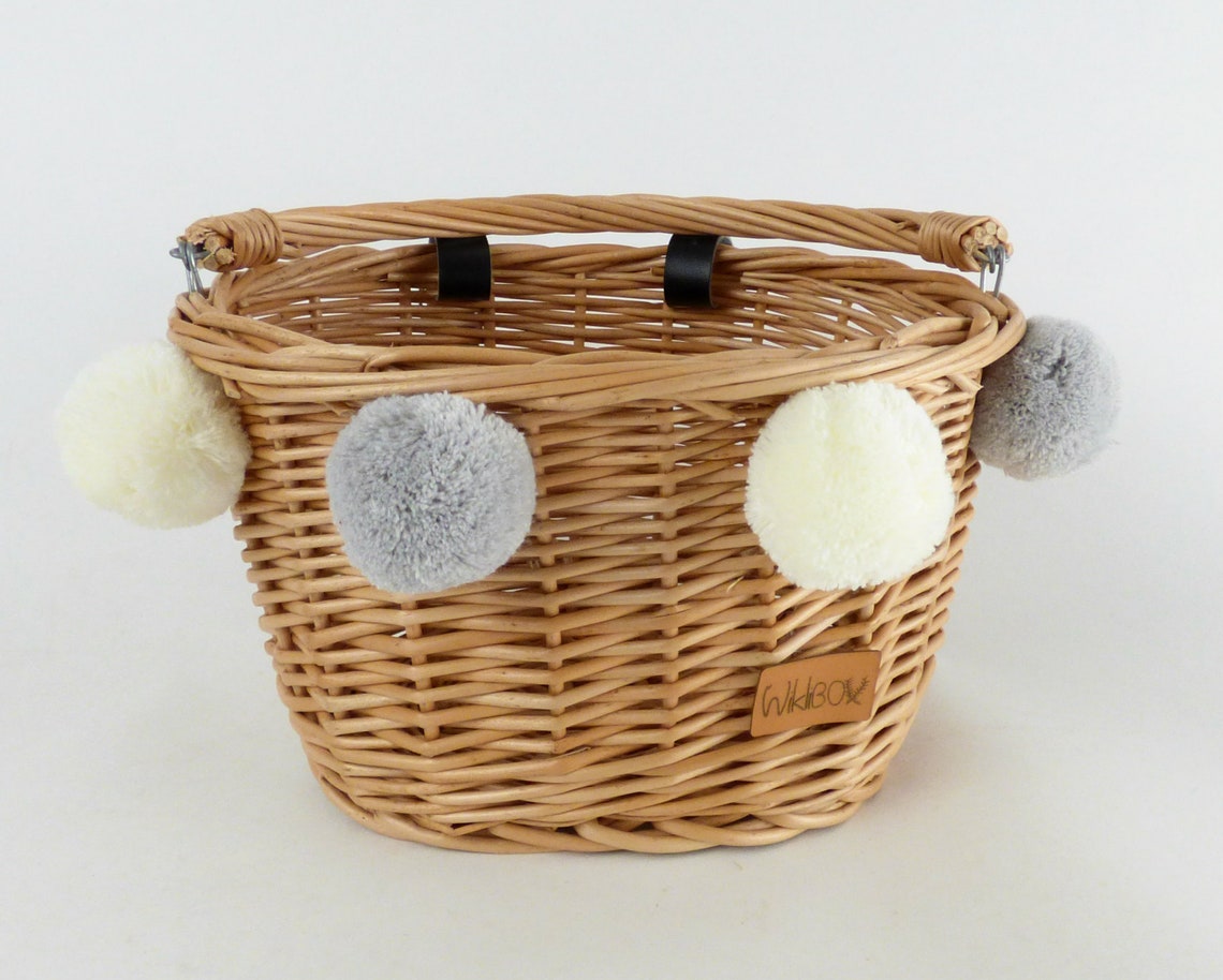 Wiklibox Wicker Bike Basket for Kids in NATURAL Color Mounted - Etsy