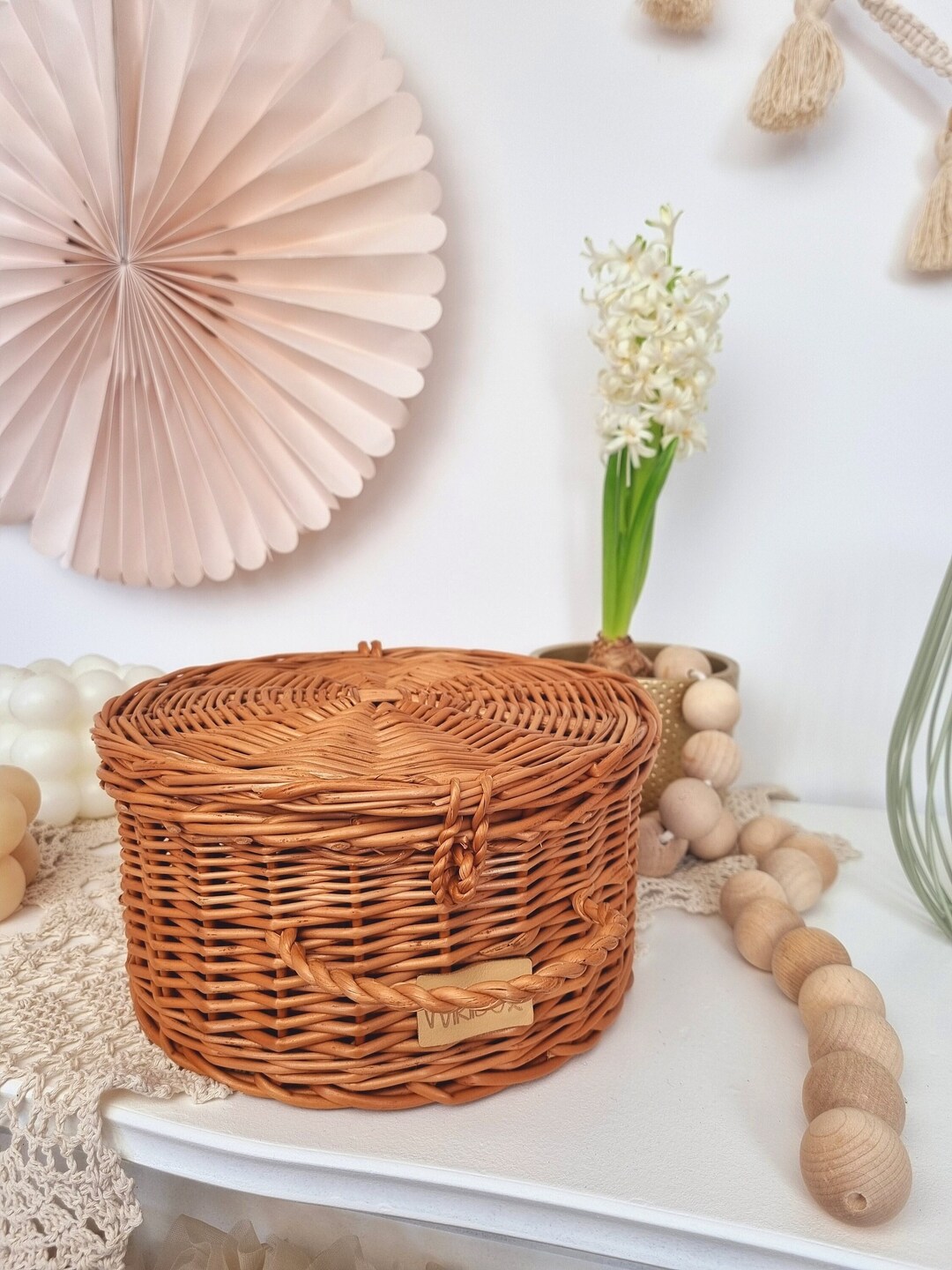 Wiklibox Handmade Natural Wicker Jewelry Box in NATURAL Color. Polish ...