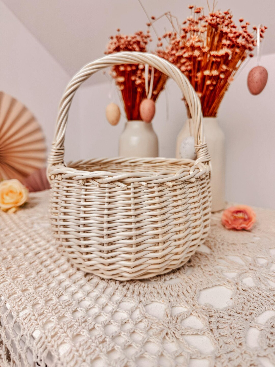 Easter Basket, Wicker Basket, Easter Bunny Basket, Fruit Basket, Easter ...