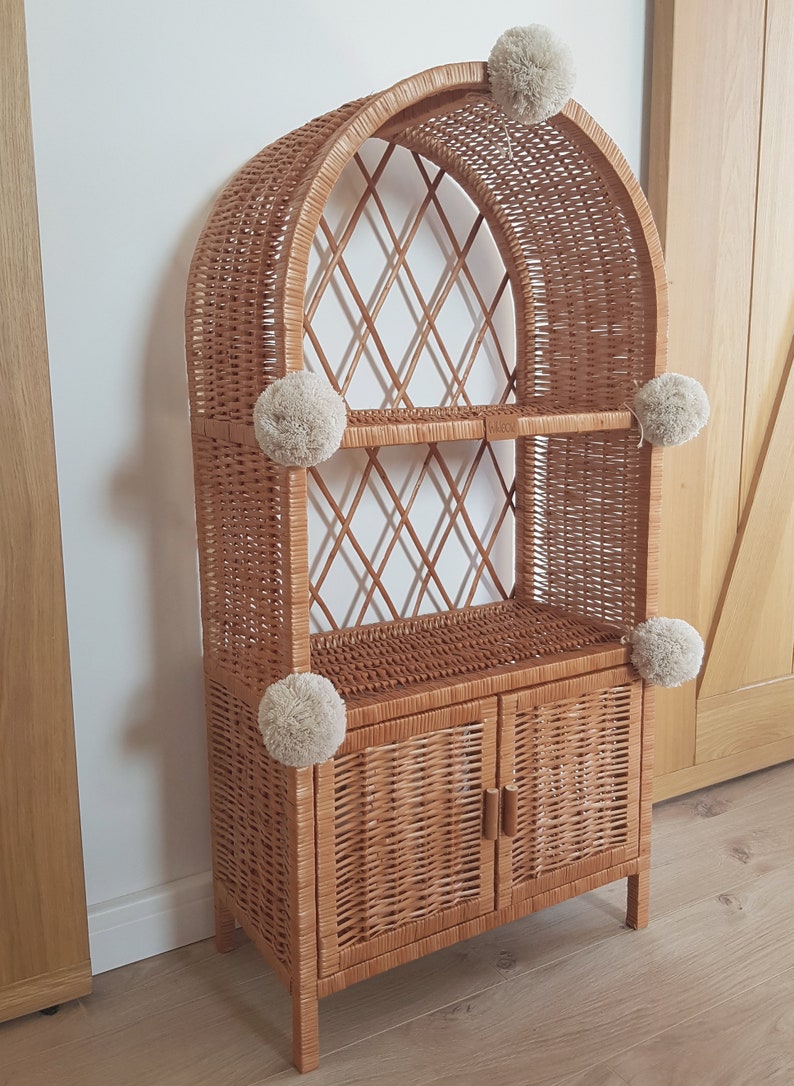 Wiklibox Wicker Cabinet With Doors isabell in - Etsy