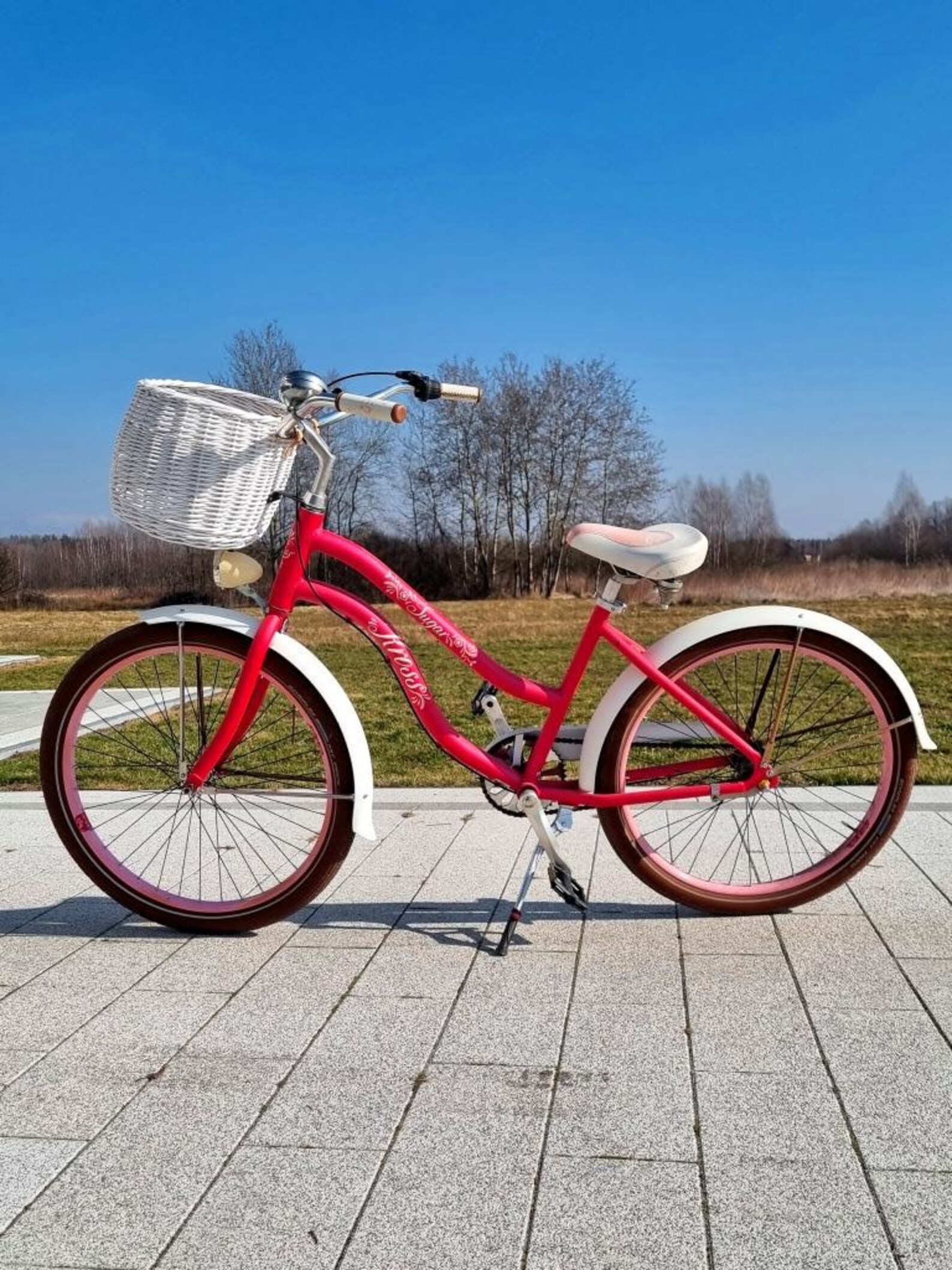 Wiklibox Wicker Bike Basket DUMPY in WHITE Color Mounted on - Etsy