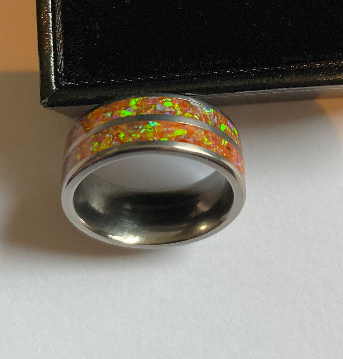 Crushed Opal Inlay Ring - Etsy