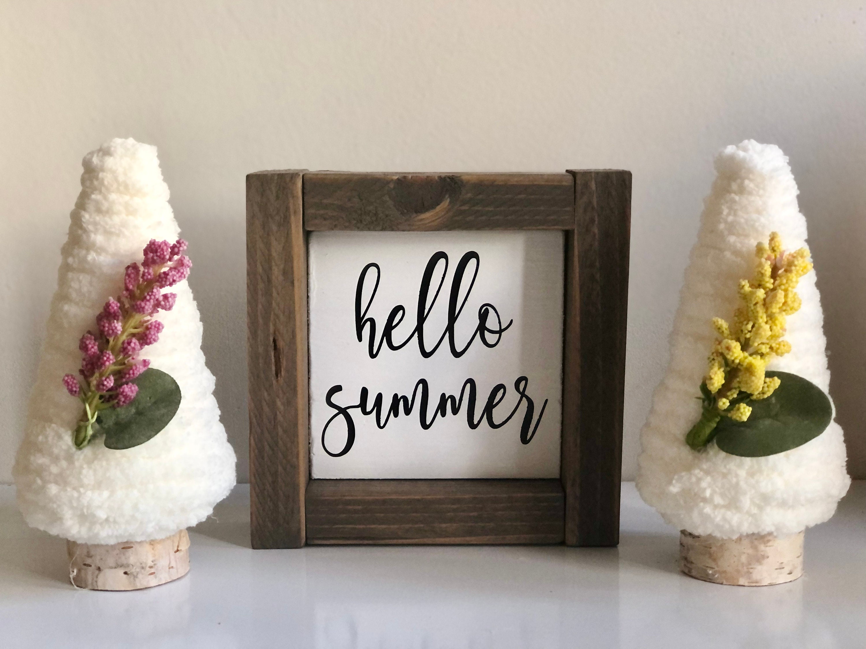 Spring Yarn Tree Farmhouse Home Decor Rustic Mantle Decor | Etsy