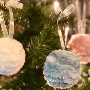 Christmas Tree Ornament Balls - Fluffy Velvet Yarn; Farmhouse Decor ...
