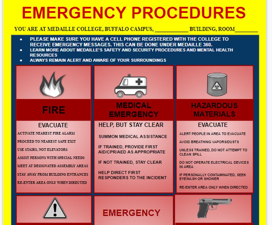 EMERGENCY PROCEDURES (editable Download) - Etsy