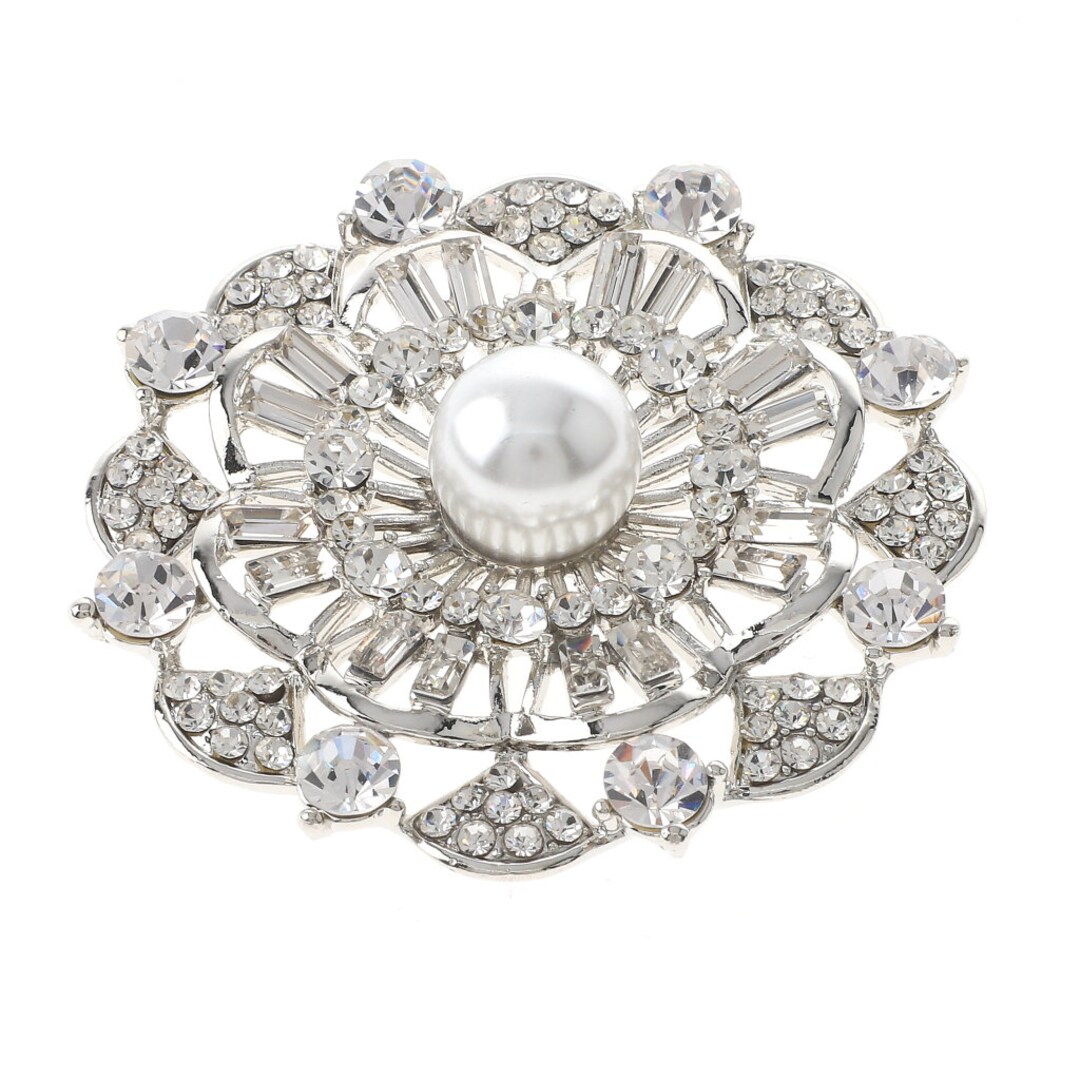 Crystal Flower Brooch - Etsy