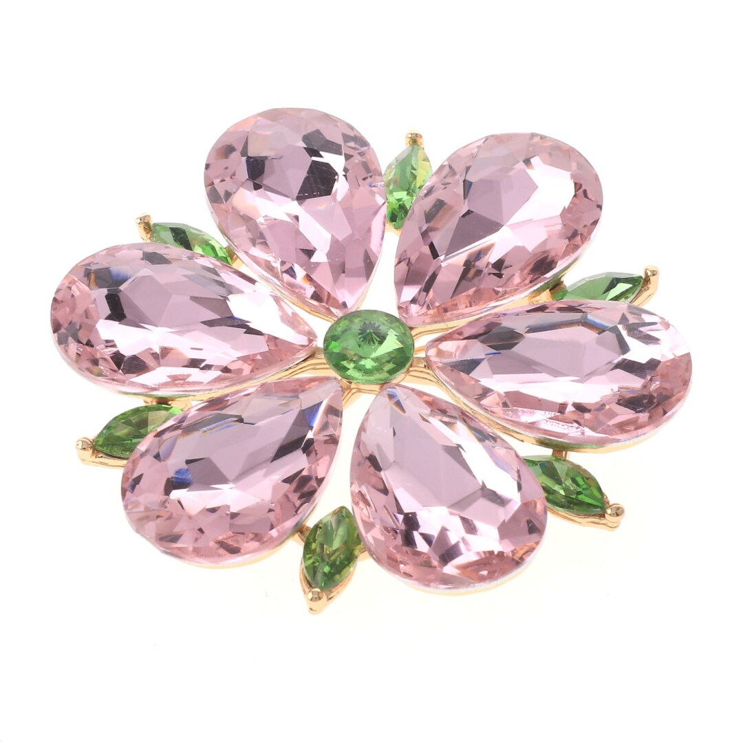 Large Crystal Flower Brooch - Etsy