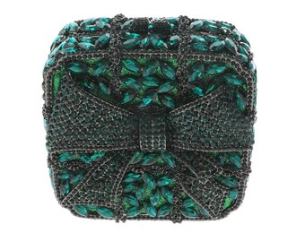 Green Knot so Average Rhinestone Evening Bag Green Crystal - Etsy