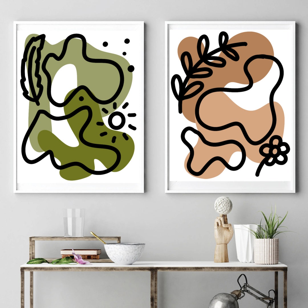 Abstract Minimalist Digital Printable Art Prints 2 Piece - Etsy