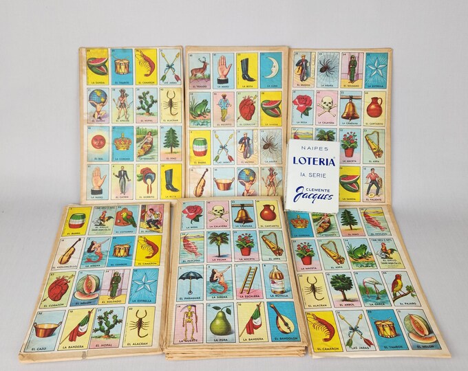 Vintage Clemente Jacques Loteria Game - Midcentury Mexican Bingo ...