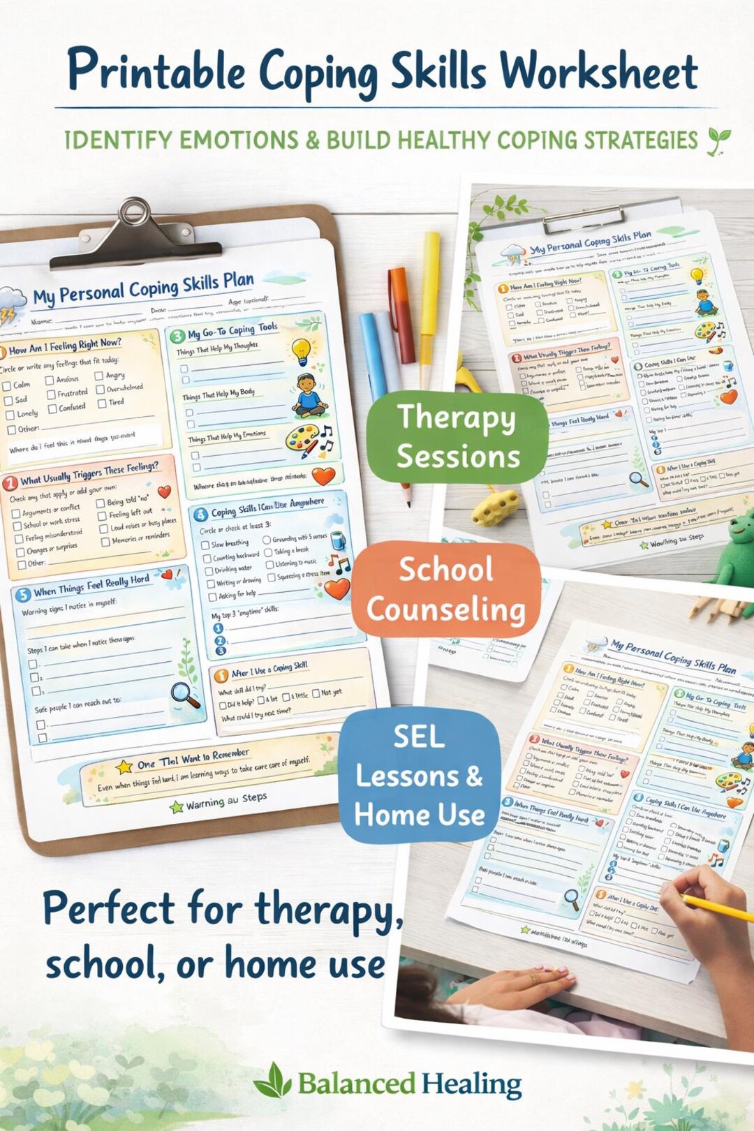 Printable Coping Skills Worksheet - Etsy UK