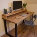 Rustic Computer Desk and Monitor Shelf with INDUSTRIAL LEGS | Etsy